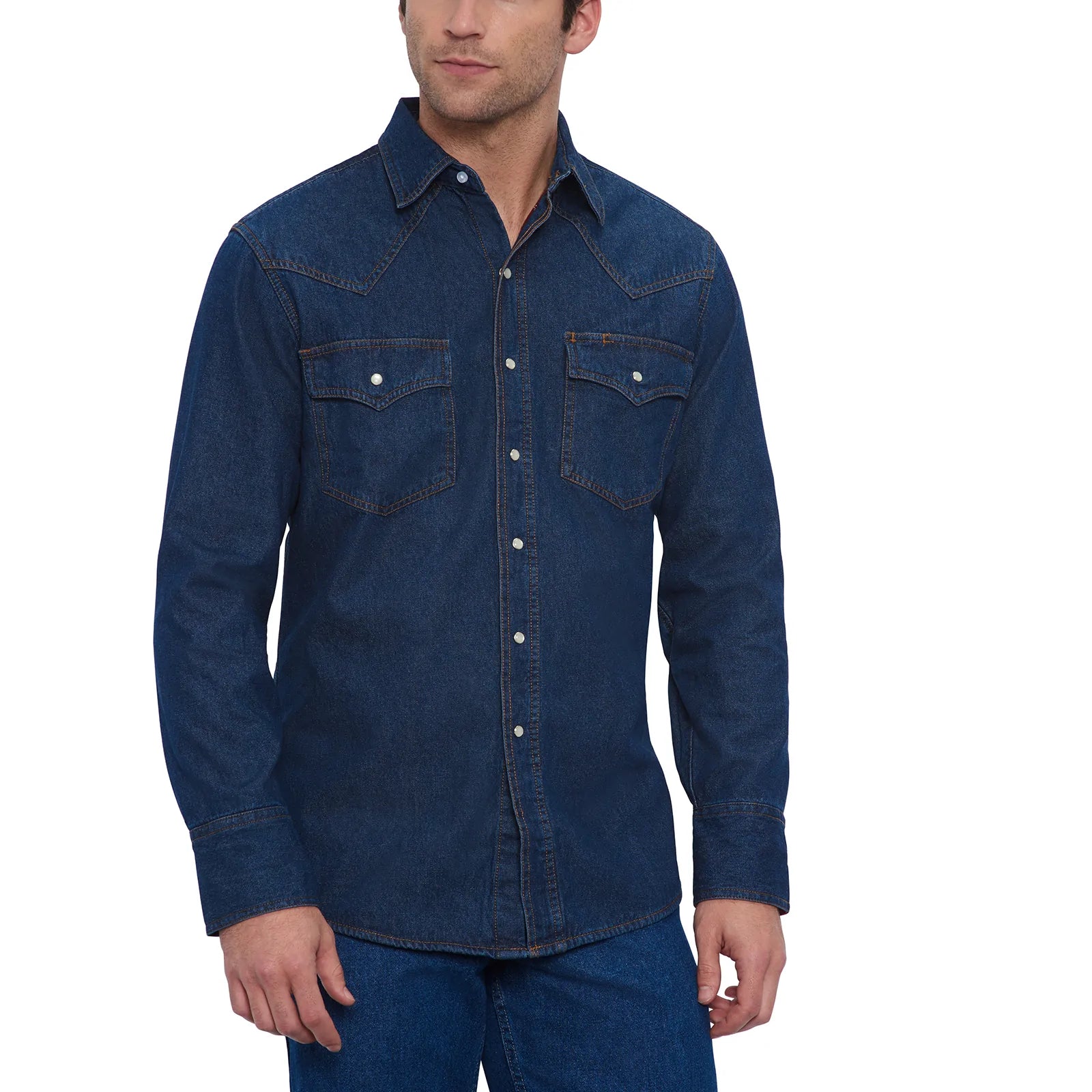 Ely Cattleman Men's Denim Snap Shirt - Cowpokes Work and Western