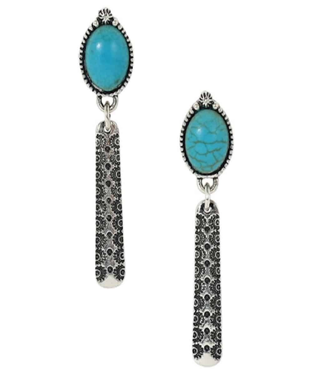 Trenditions Women's Justin Filigree Bar With Turquoise Colored Stones ...