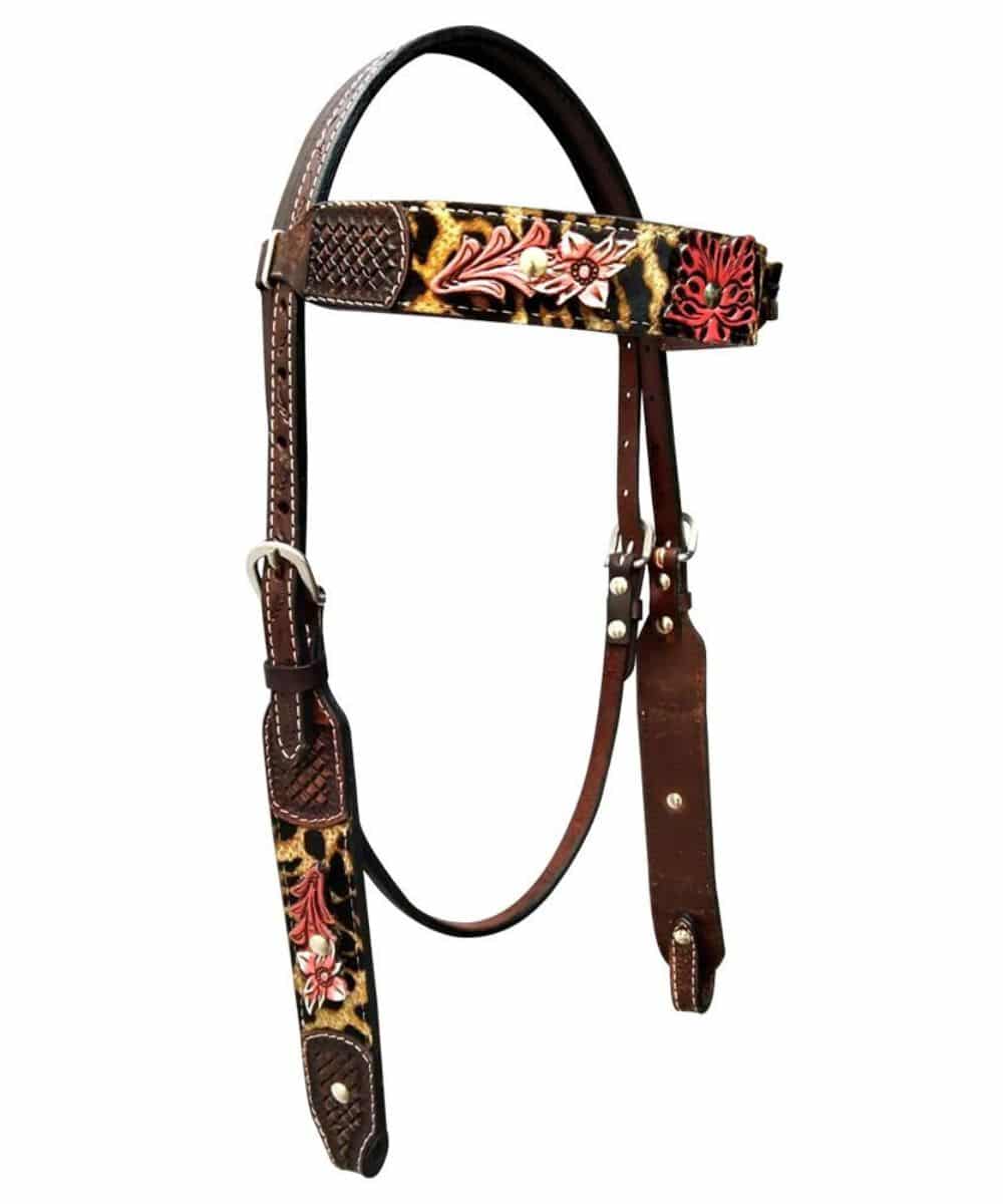Bar H Equine Lilibeth Floral Headstall - Cowpokes Work and Western