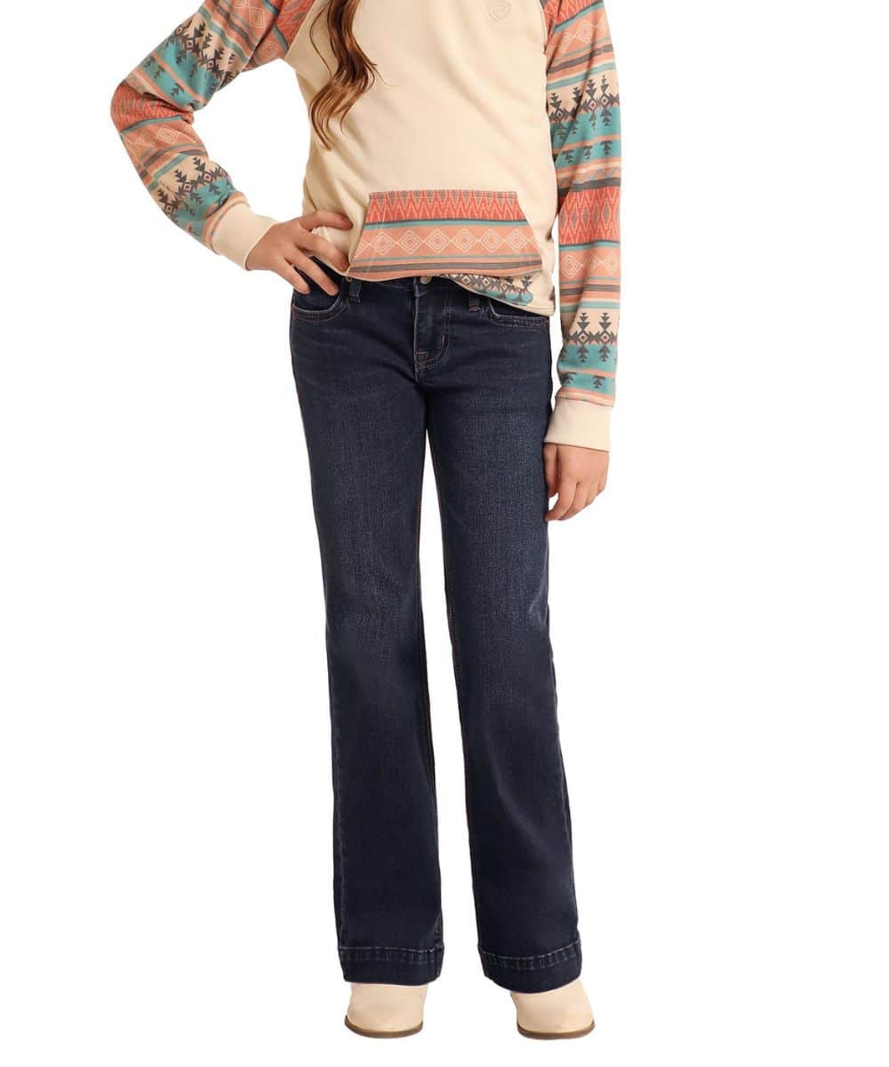 Rock & Roll Cowgirl Girls' Rope Trouser Jean - Cowpokes Work and Western