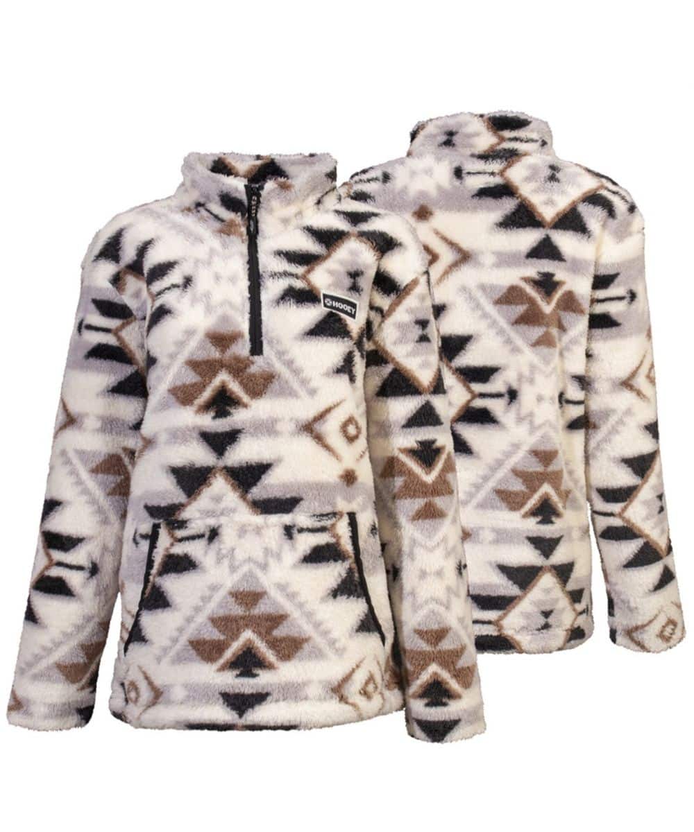 Hooey Women's 1/4 Zip Aztec Fleece Pullover - Cowpokes Work and Western