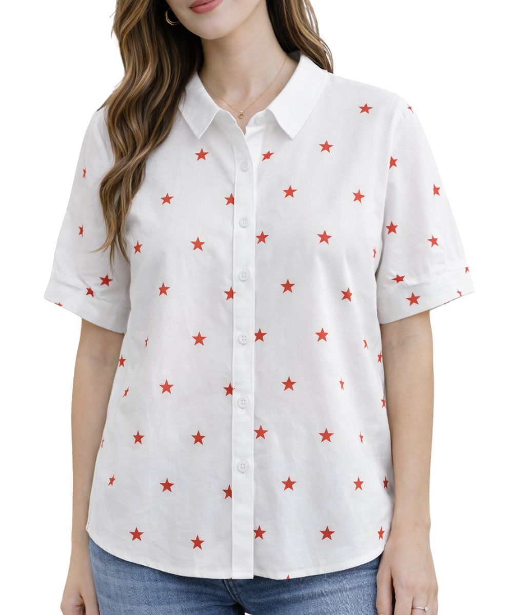 Lala Loo Women's Stars Blouse - Cowpokes Work and Western