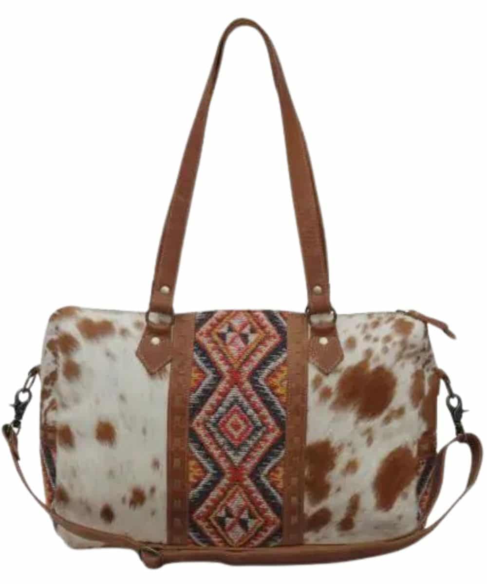 Myra Bags Women's Brown Splash Mini Duffle Bag - Cowpokes Work and Western
