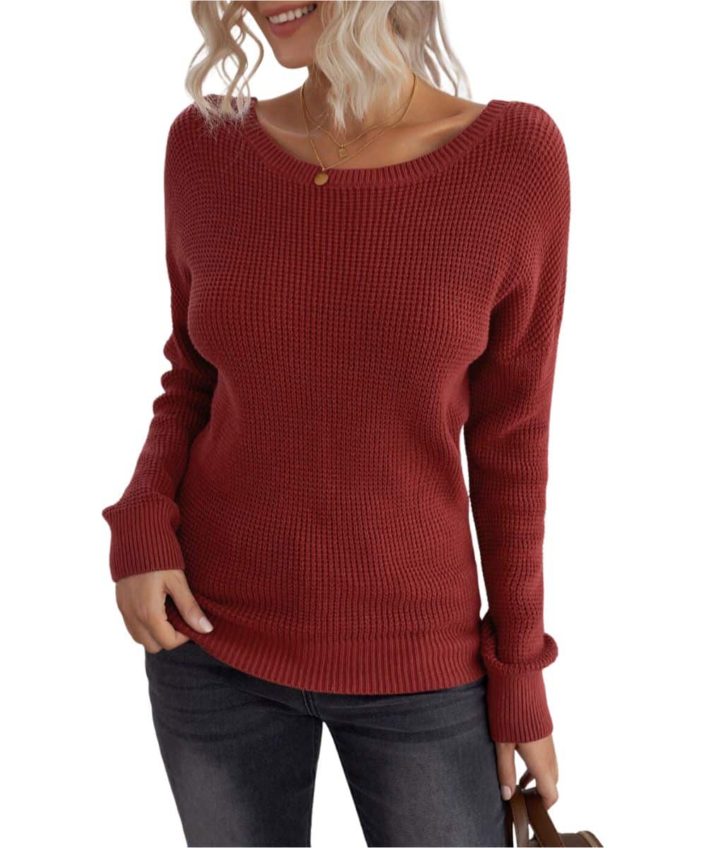 Shewin Women's Cross Back Sweater - Cowpokes Work and Western
